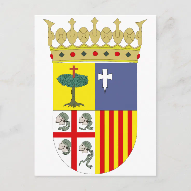 Aragón Coat of Arms Official Spain Symbol Heraldry Postcard | Zazzle