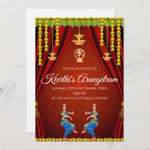 Arangetram invitation & Arangetram ceremony invite | Zazzle