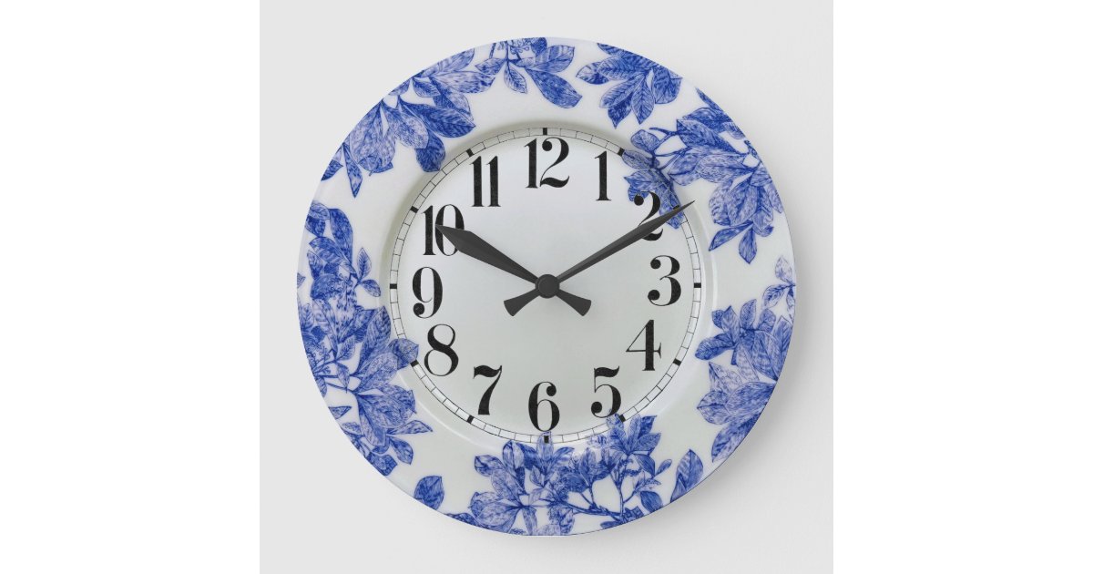Arbor Blue Plate Acryllic Wall Clock | Zazzle