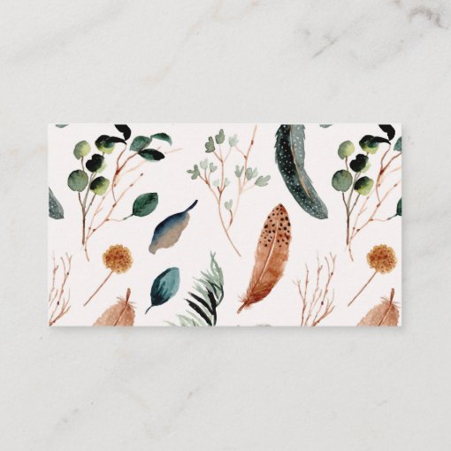 ARBOR Bohemian Feather Greenery Baby Diaper Raffle Place Card | Zazzle
