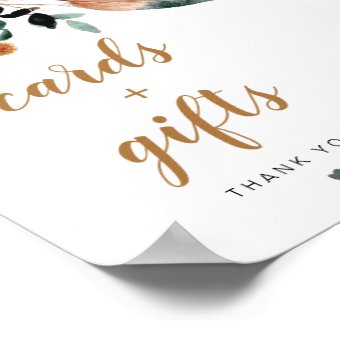 ARBOR Bohemian Feather Greenery Cards and Gifts Poster | Zazzle