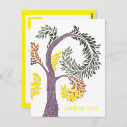 arbor day tree by abbey foster postcard | Zazzle