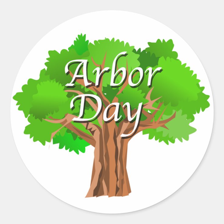 Arbor Day Tree Holiday Classic Round Sticker | Zazzle