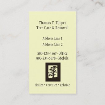 Arborist Tree Trimmer Business Card | Zazzle