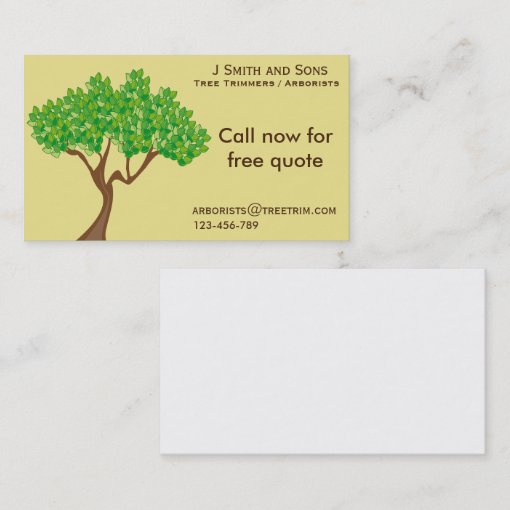 Arborist tree trimming service modern design business card | Zazzle
