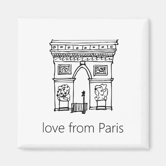 Arc de Triomphe Hand drawn Illustration Magnet | Zazzle