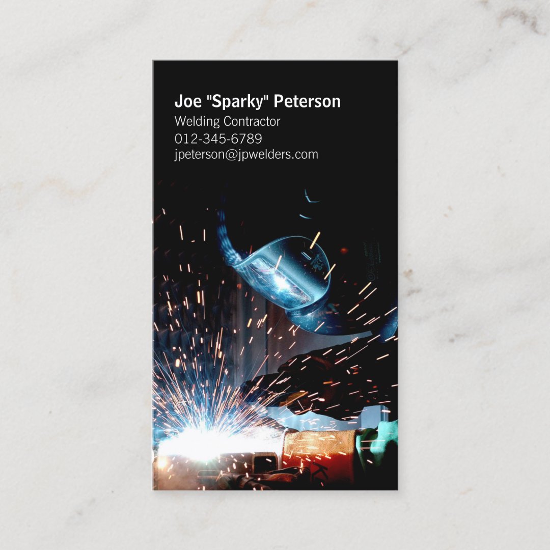 Arc Welder Welding Torch Sparks Business Card | Zazzle