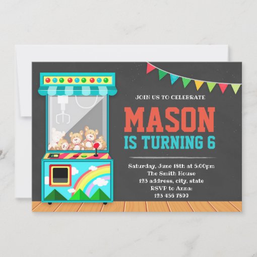 Arcade birthday party invitation | Zazzle