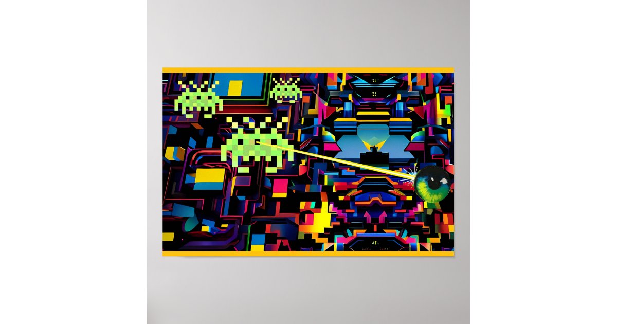 Arcade Death Machine on Patrol - Ken Gage Art Poster | Zazzle