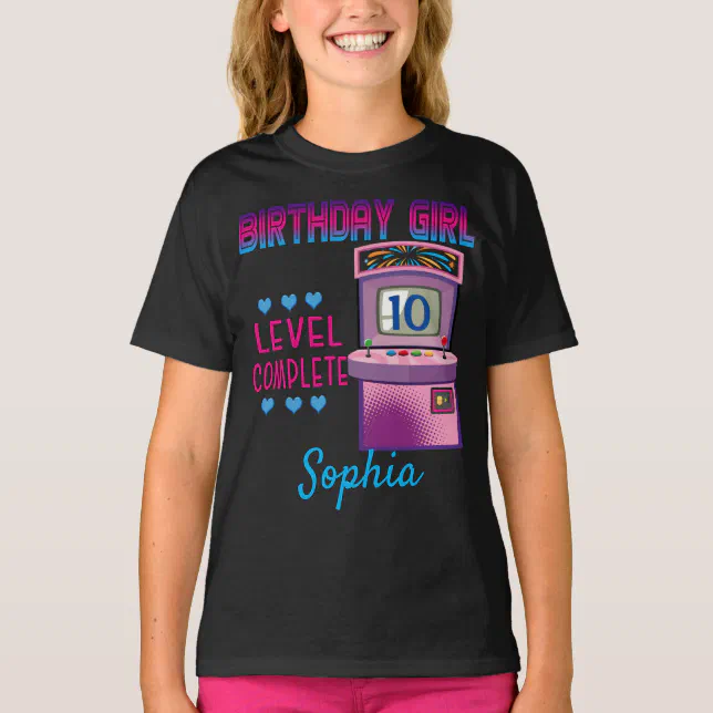 Arcade Game Level Up Birthday Girl T-Shirt | Zazzle