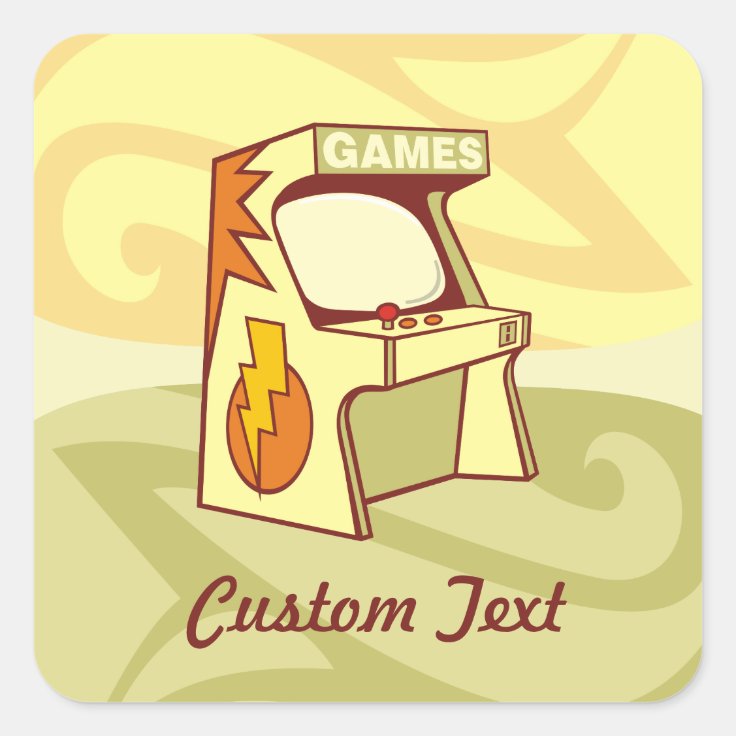 Arcade machine square sticker | Zazzle