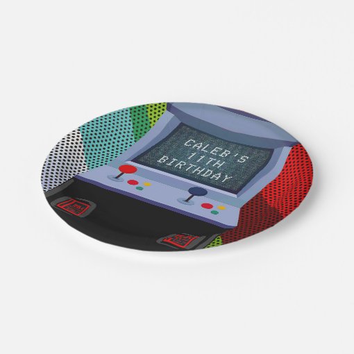 Arcade Video Game Birthday Party Paper Plates | Zazzle