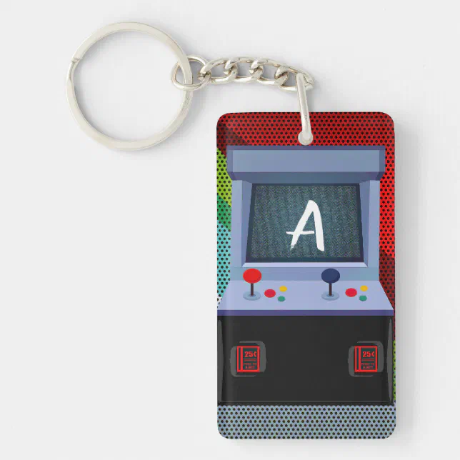 Arcade Video Game Joystick Personalized Name Keychain | Zazzle