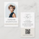 Arch photo modern minimal light tan QR logo Business Card | Zazzle