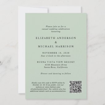Arch Photo QR Code Nothing Fancy Just Love Wedding Invitation | Zazzle
