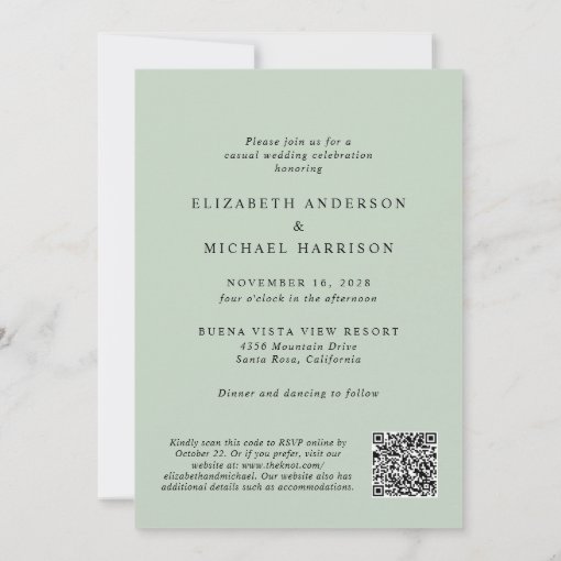 Arch Photo QR Code Nothing Fancy Just Love Wedding Invitation | Zazzle
