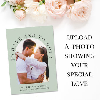 Arch Photo QR Code Nothing Fancy Just Love Wedding Invitation | Zazzle