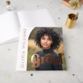 Arch photo white retro grad graduation foil guest book | Zazzle