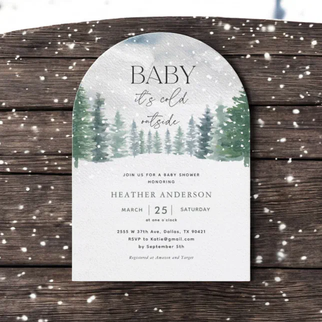 Arch Winter Baby It's Cold Outside Baby Shower Invitation | Zazzle