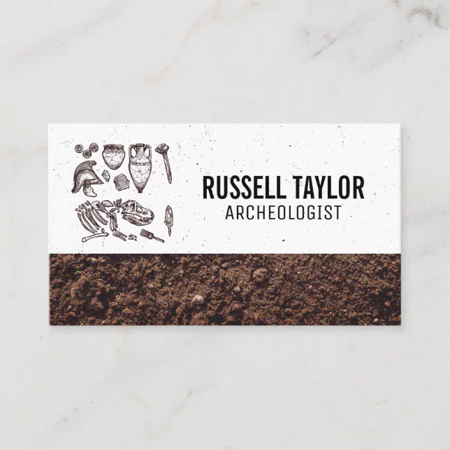 Archaeologist Findings Business Card | Zazzle