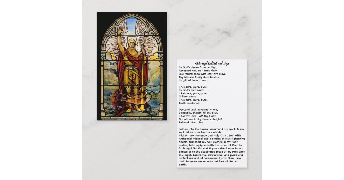 Archangel Gabriel and Hope Business Card | Zazzle