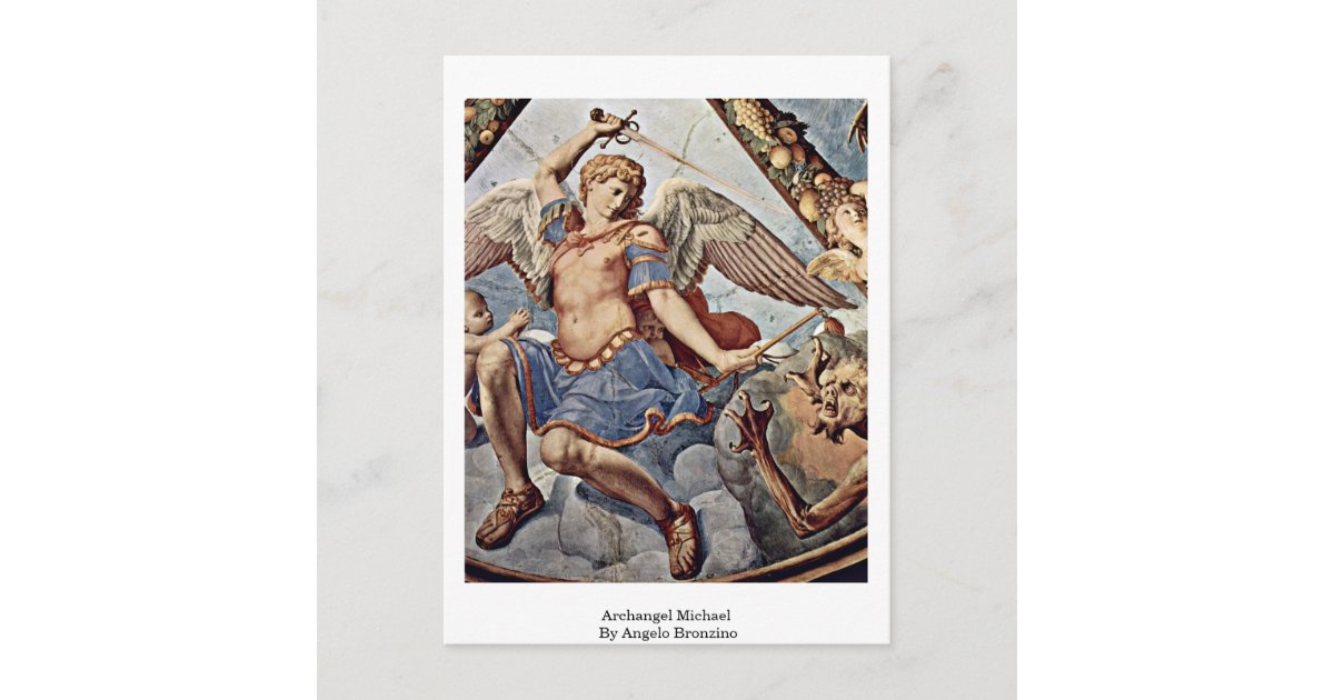 Archangel Michael By Angelo Bronzino Postcard | Zazzle