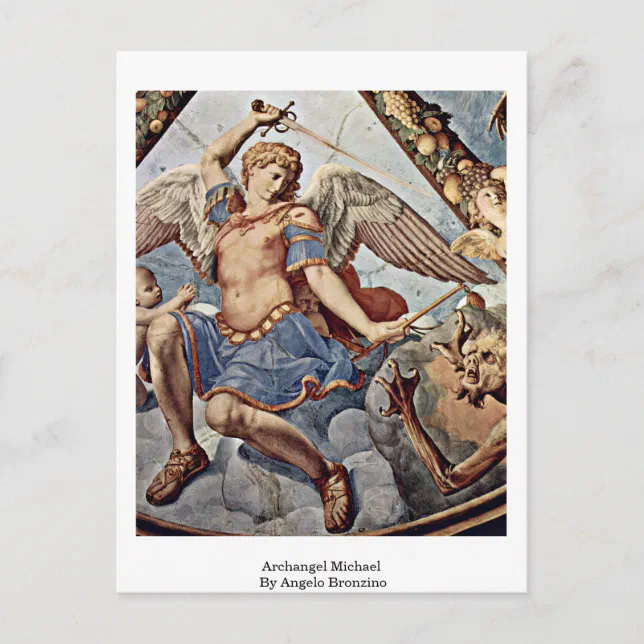 Archangel Michael By Angelo Bronzino Postcard | Zazzle