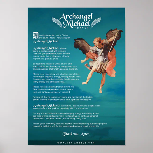 Archangel Michael Prayer Poster | Zazzle