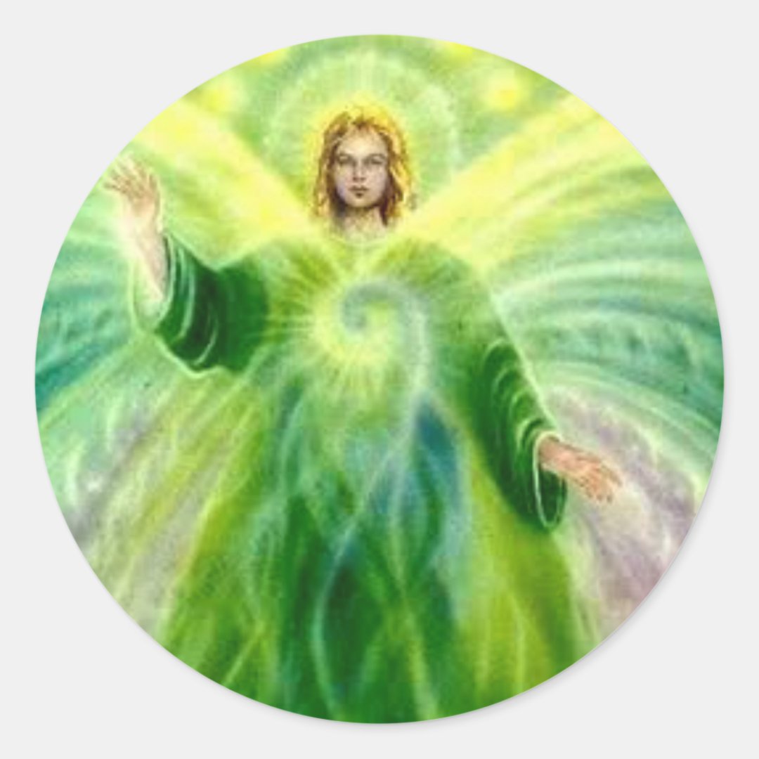 Archangel Raphael Healing Light Classic Round Sticker | Zazzle