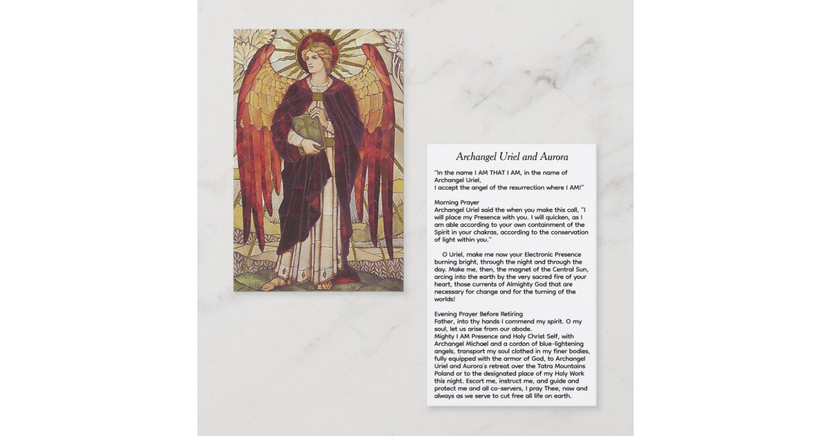 Archangel Uriel and Aurora Business Card | Zazzle