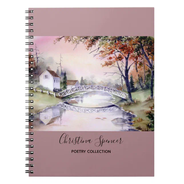 Arched Bridge Watercolor Painting Notebook | Zazzle