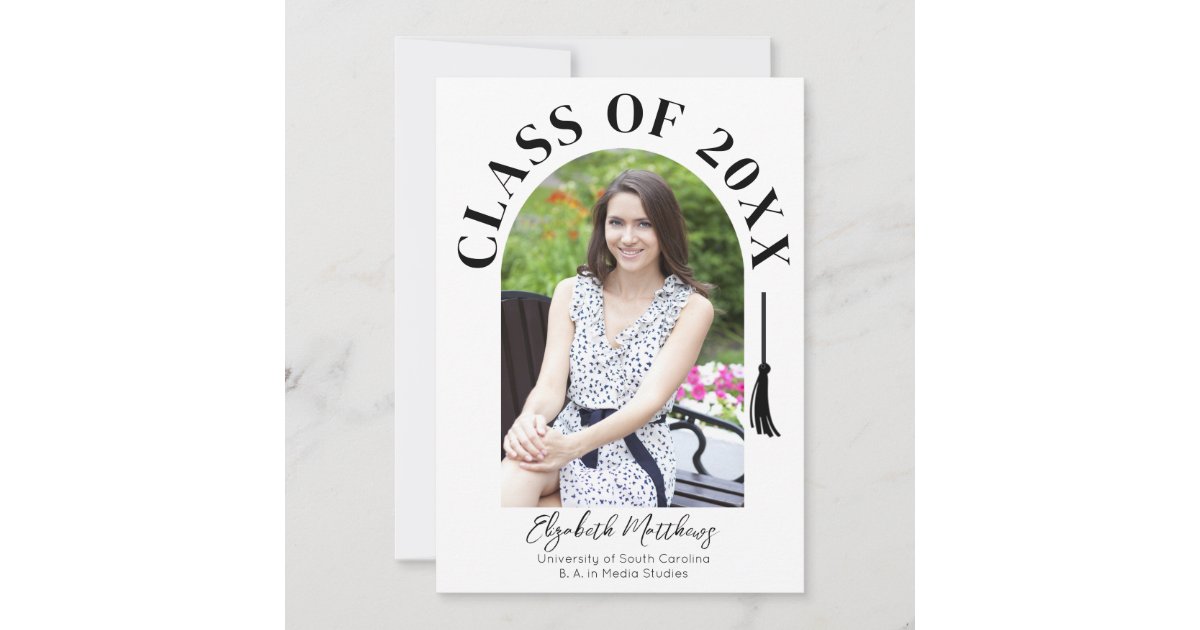 Arched Frame Graduation Announcement | Zazzle