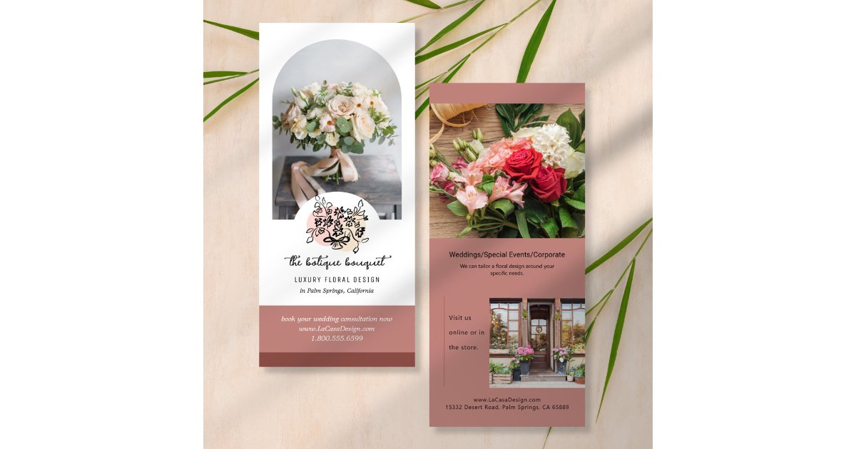 Arched Photo Floral Marketing Rack Card | Zazzle