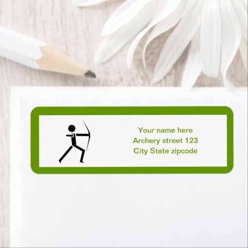 Archer with his bow black, green archery custom label | Zazzle