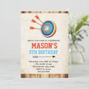 Archery birthday invitation | Zazzle