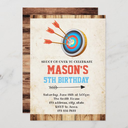 Archery birthday invitation | Zazzle