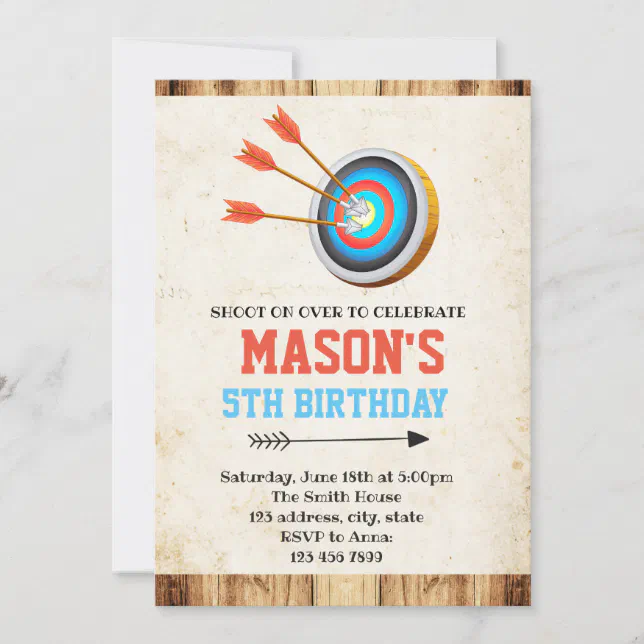 Archery birthday invitation | Zazzle