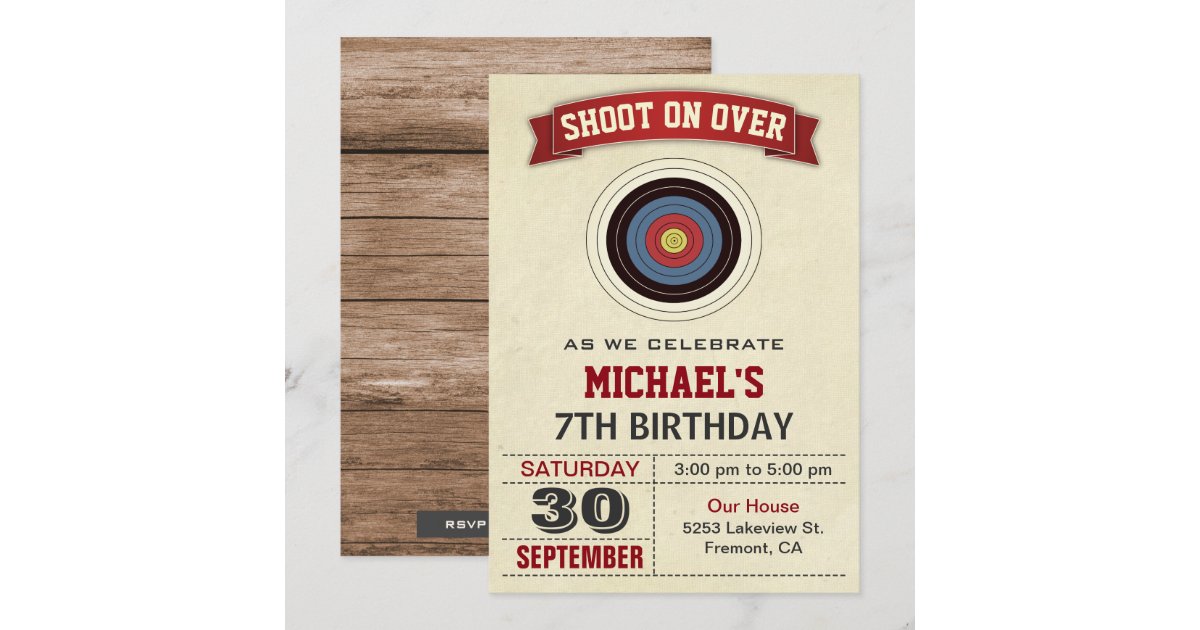 Archery Birthday Party Invitation | Zazzle