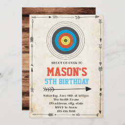 Archery birthday party invitation | Zazzle