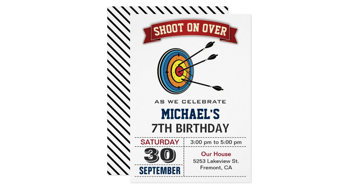 Archery Birthday Party Invitation | Zazzle.com