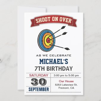 Archery Birthday Party Invitation | Zazzle