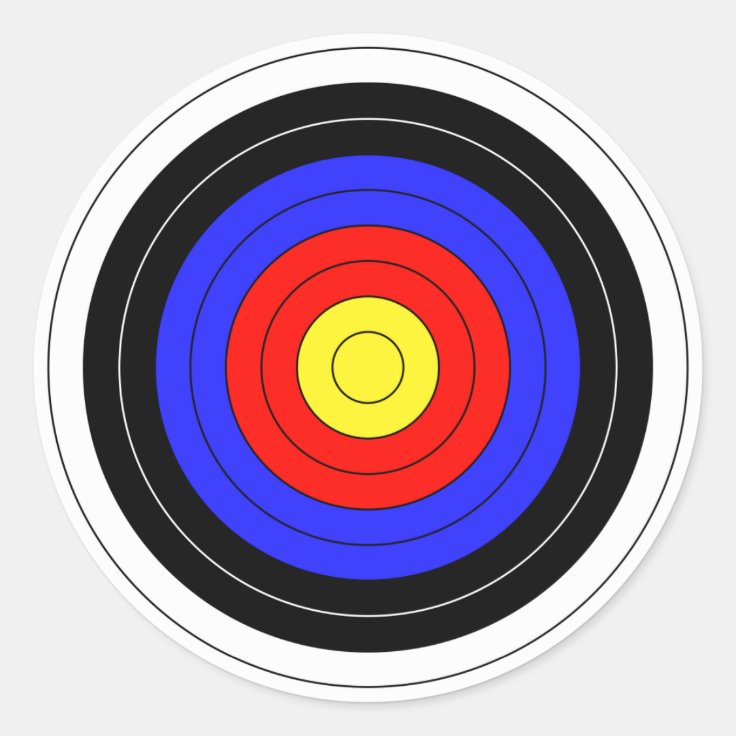 archery classic round sticker | Zazzle
