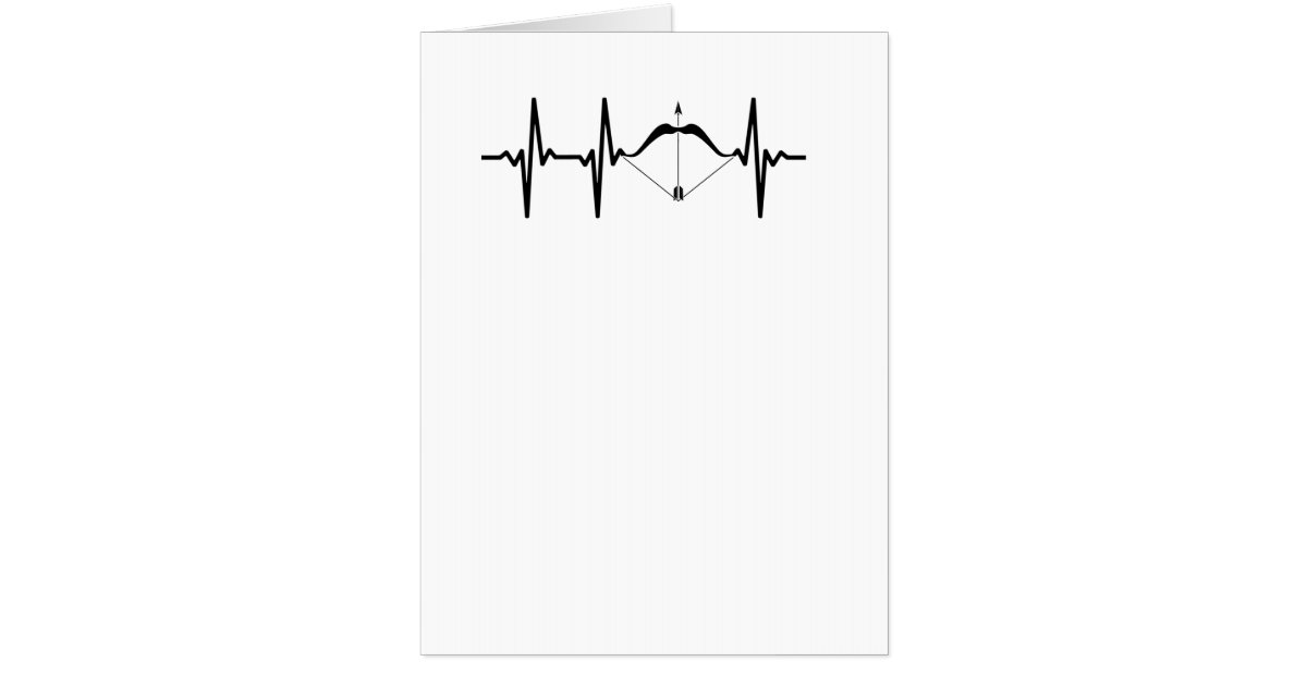 Archery Heartbeat Bow and Arrow Archer Card | Zazzle