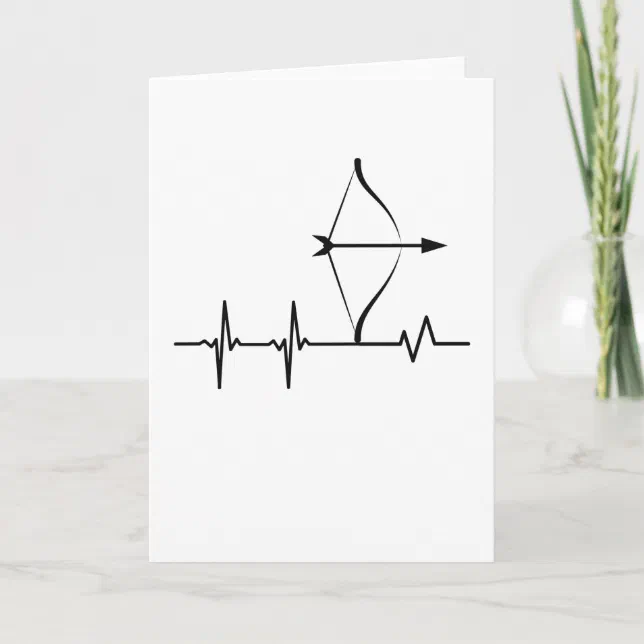 Archery Heartbeat Bow And Arrow Pulse Archer Card | Zazzle