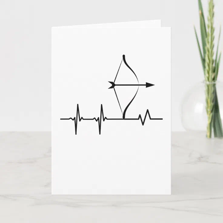 Archery Heartbeat Bow And Arrow Pulse Archer Card | Zazzle