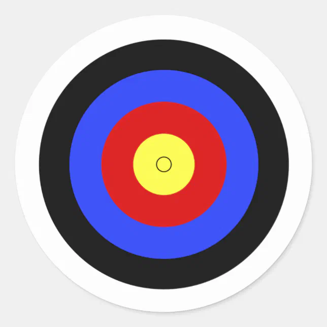 Archery Shooting Target with Bullseye Classic Round Sticker | Zazzle