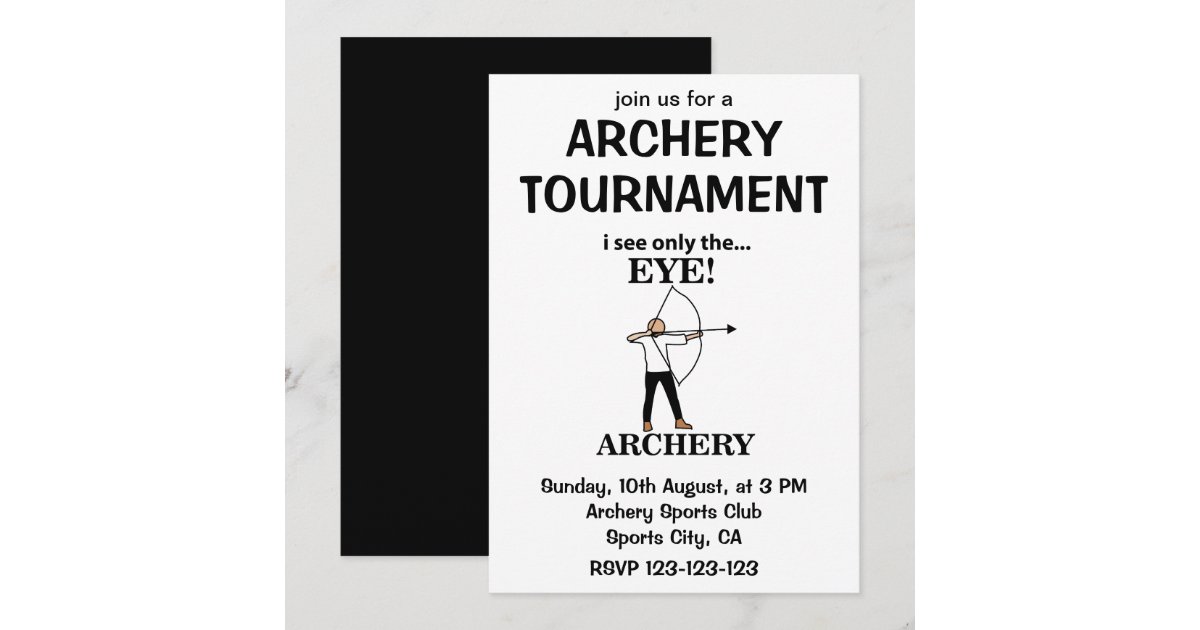 Archery Sports Bow Arrow Archery Invitation | Zazzle