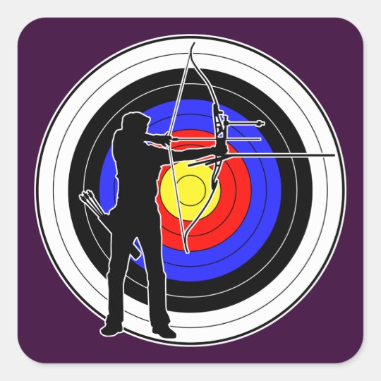 Archery & target 01 square sticker | Zazzle.com