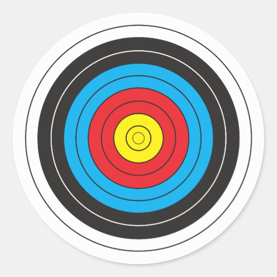 Archery Target Classic Round Sticker | Zazzle.com