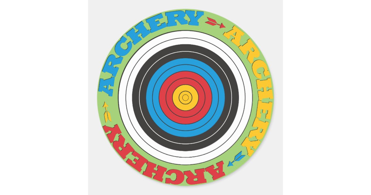 Archery Target Classic Round Sticker | Zazzle